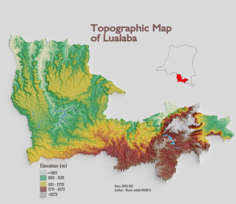 René-Jubilé MABILA - Relief Map of DR Congo provinces’